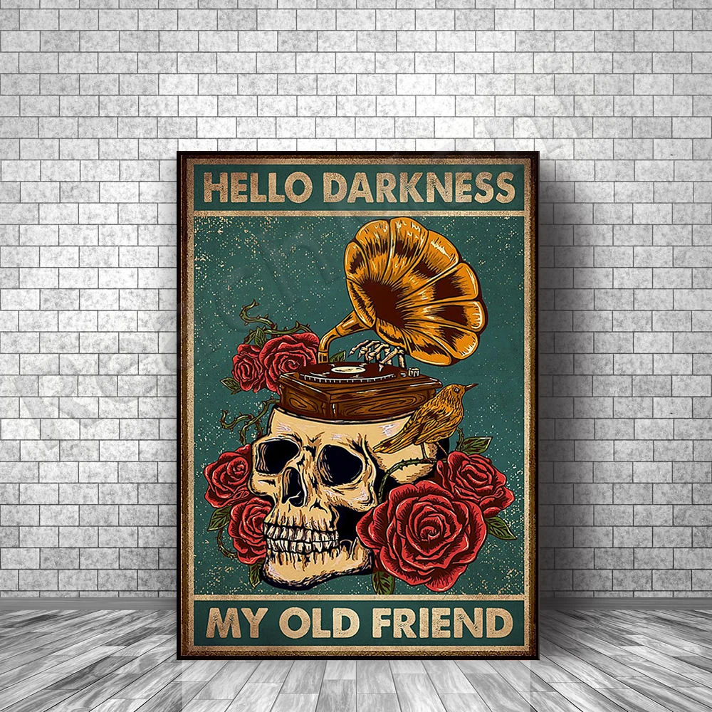 Póster de Hello Dark My Old Friend Art Deco, lienzo, pintura de pared ...