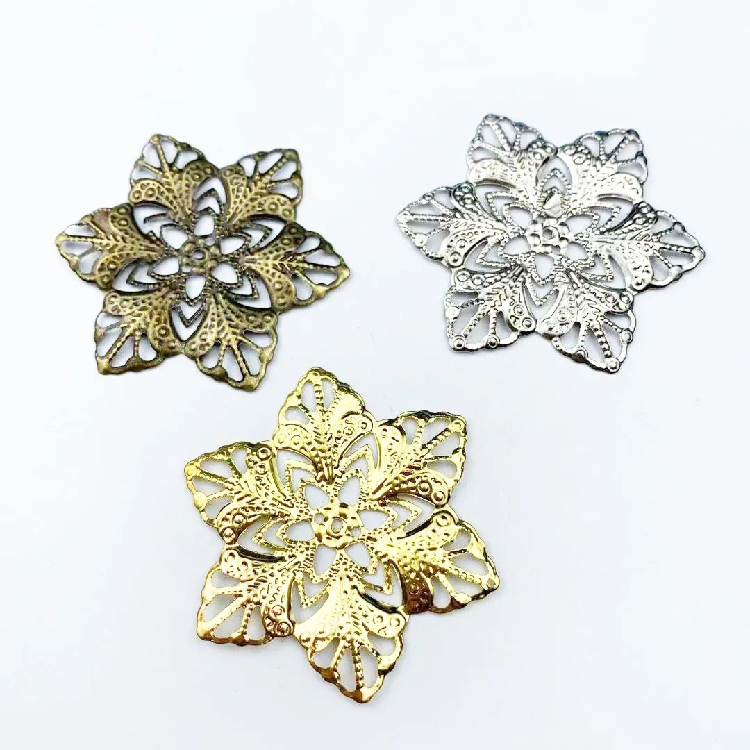 20-pieces4-8cm-Metal-Filigree-Flowers-Jewelry-Accessory-DIY-Components ...