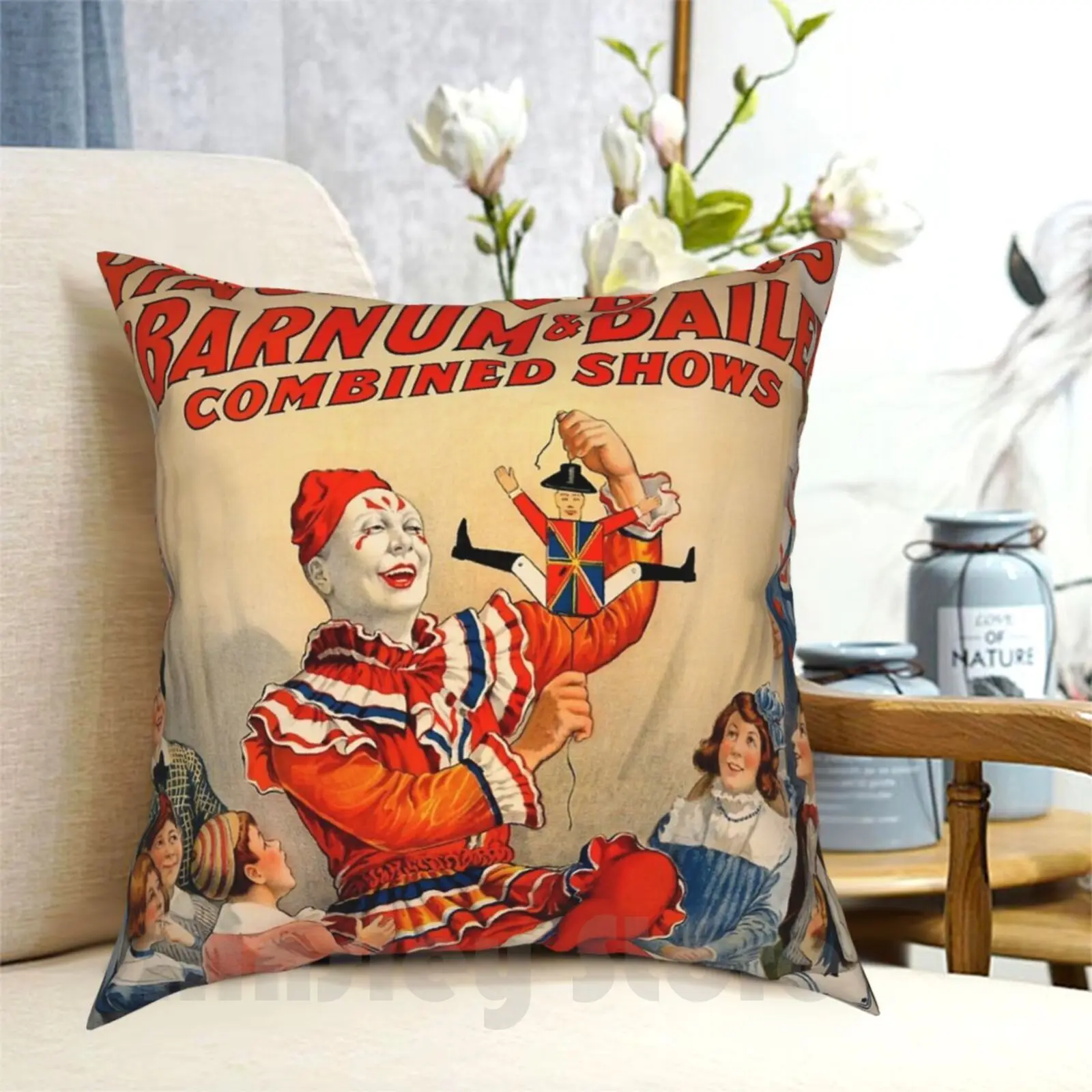 Vintage-Circus-Poster-Pillow-Case-Printed-Home-Soft-Throw-Pillow-Circus ...