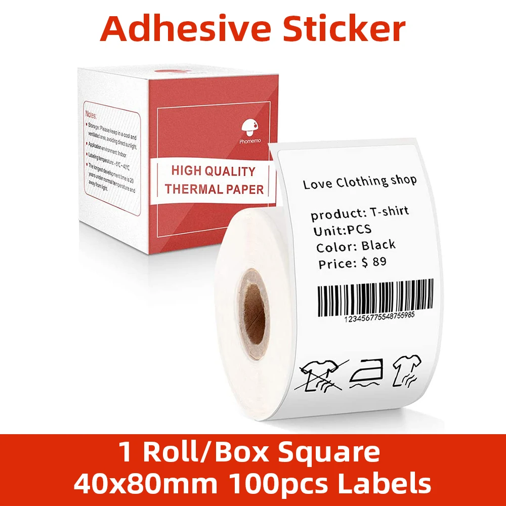 Phomemo-M110-M200-Papel-Label-Printer-Round-Square-Paper-Sticker-Multi ...
