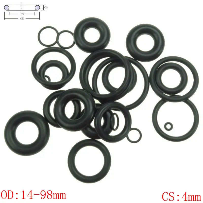 CS 4mm OD12-98mm NBR Rubber O Ring O-Ring Oil Sealing Gasket Automobile ...