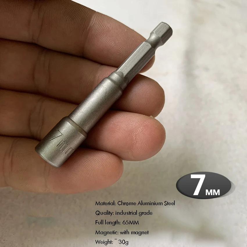 Generic (12mm)Hex Bit Socket With Ic, 7mm To 19mm, 65mm Long, Hexagon ...