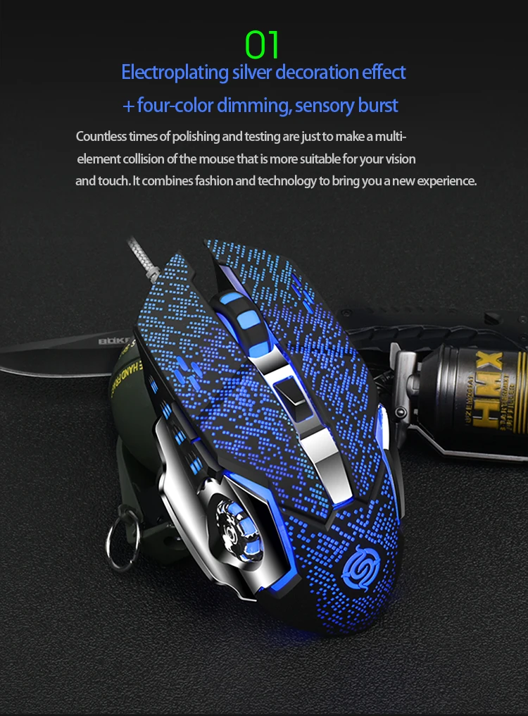 Usb 유선 게임용 마우스 3200 dpi 조정 가능한 6 버튼 led 백라이트 게임용 마우스 데스크탑 pc 컴퓨터 노트북 ...