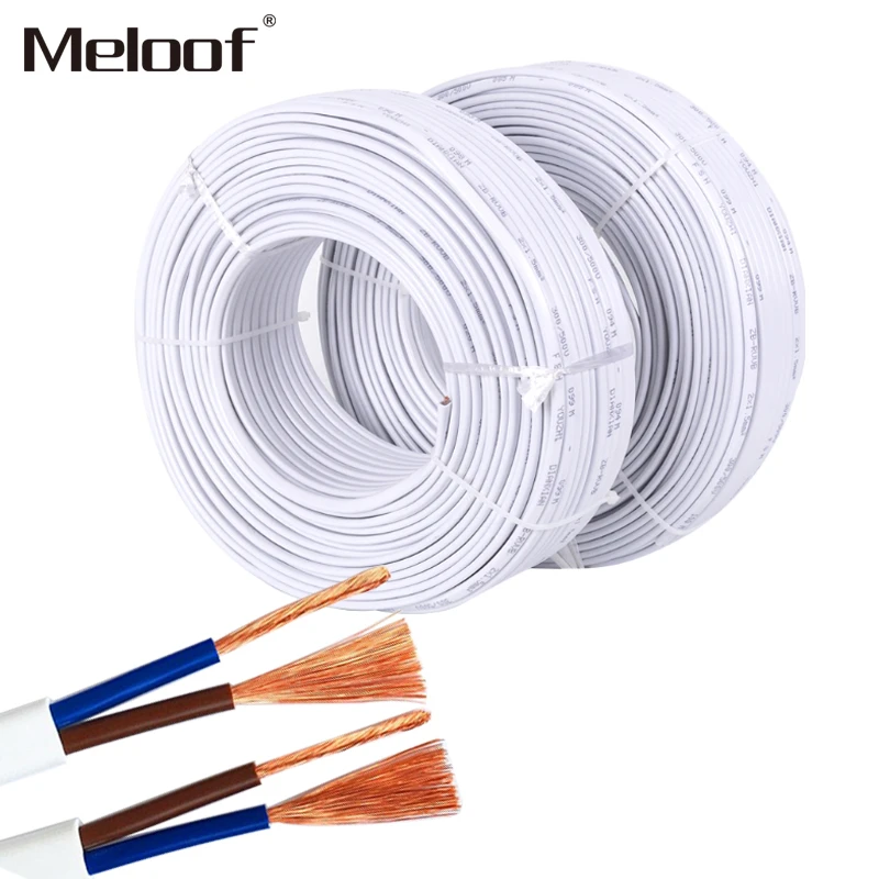 10m Power Cord / 2 Core / Flat Sheathed Cable 2x0.75 Mm2 Square / Pure ...
