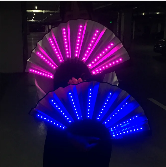 New Year Led Luminous Fan Luminous Folding Fan Nightclub Bar Disco ...