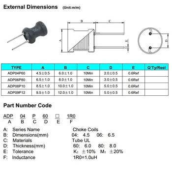 10PCS Power Inductor DIP 68mm 6X8mm 2.2UH 4.7UH 10uH 22uH 100uH 330uH ...