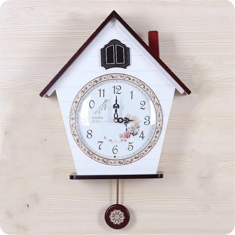 Modern Cuckoo clock Wood Light controlled Time Cuckoo Clocks Wall Clock ...