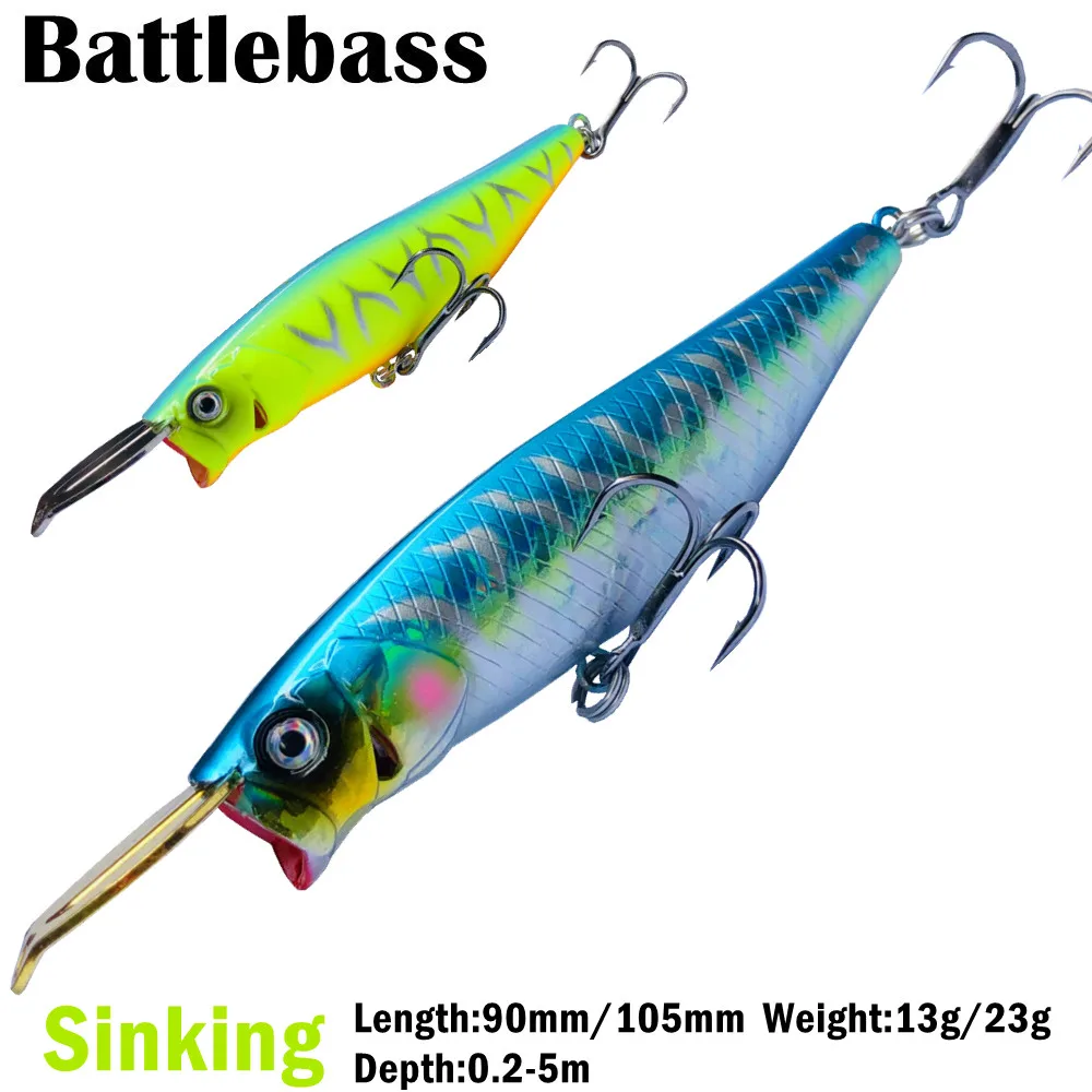 Battlebass-13g-23g-Topwater-Popper-Pencil-Fishing-Lure-Sinking-Wobblers ...