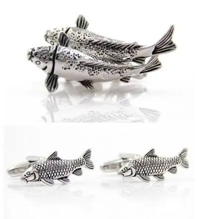 10pairs-lot-Vivid-Swimming-Fish-Cufflinks-3D-Fish-Cuff-Links-Copper ...