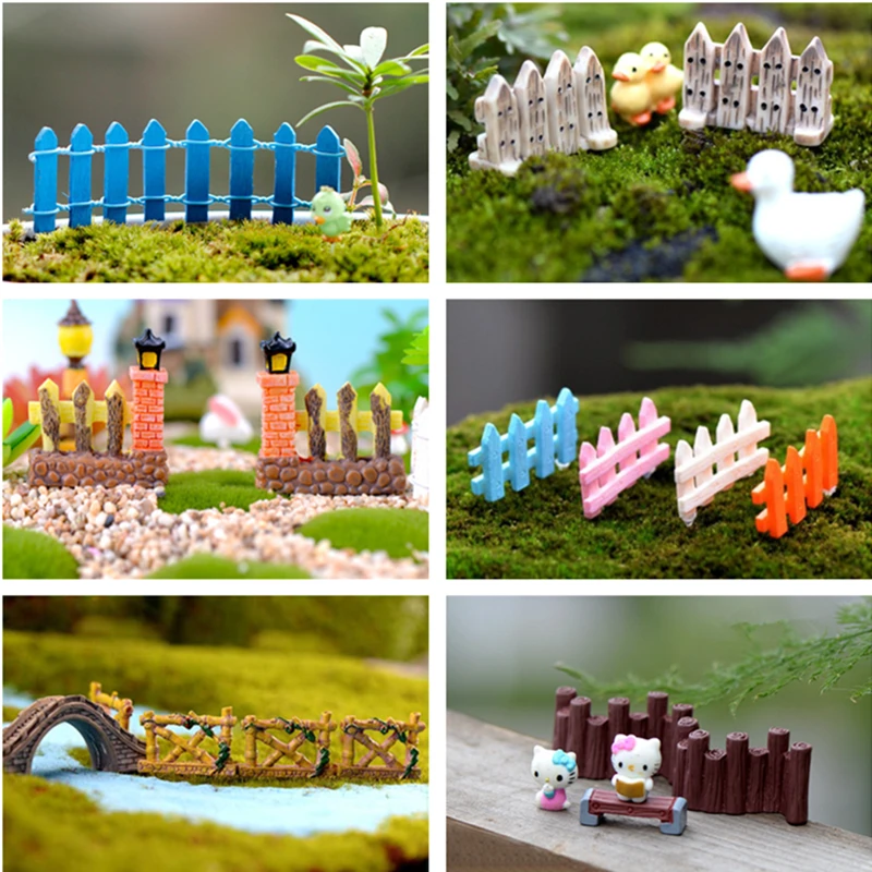 Home & Garden DIY Mini Small Fence Barrier Wooden Craft Miniature Fairy ...