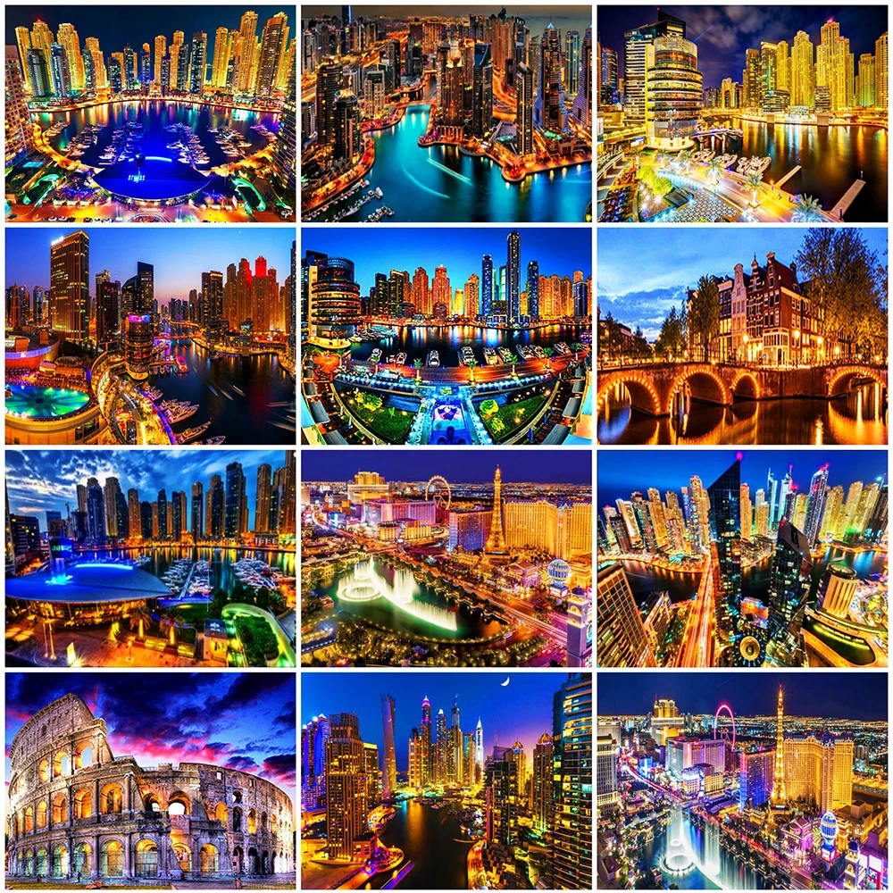 5d Diy Diamond Painting City Landscape Diamond Embroidery Night Full ...