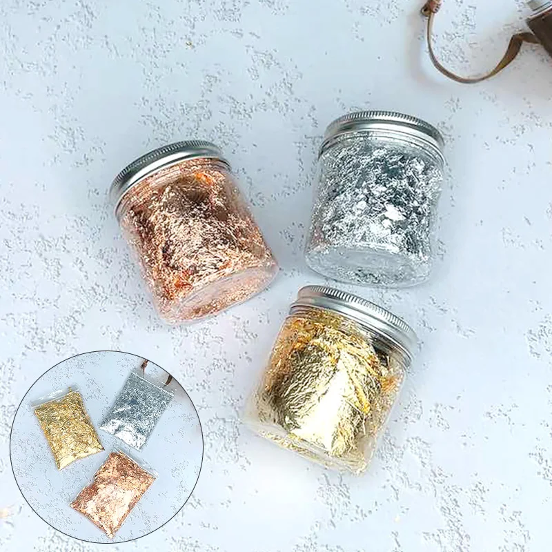3g-Imitation-Gold-Sliver-Copper-Foil-Sequins-Glitters-Craft-Leaf-Flake ...