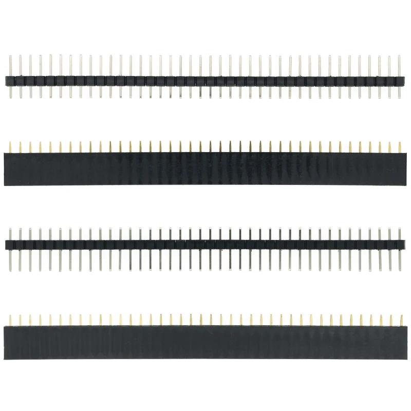 10pcs 1x40pin 2.54mm Single Row Female + 10pcs 1x40 Male Pin Header ...