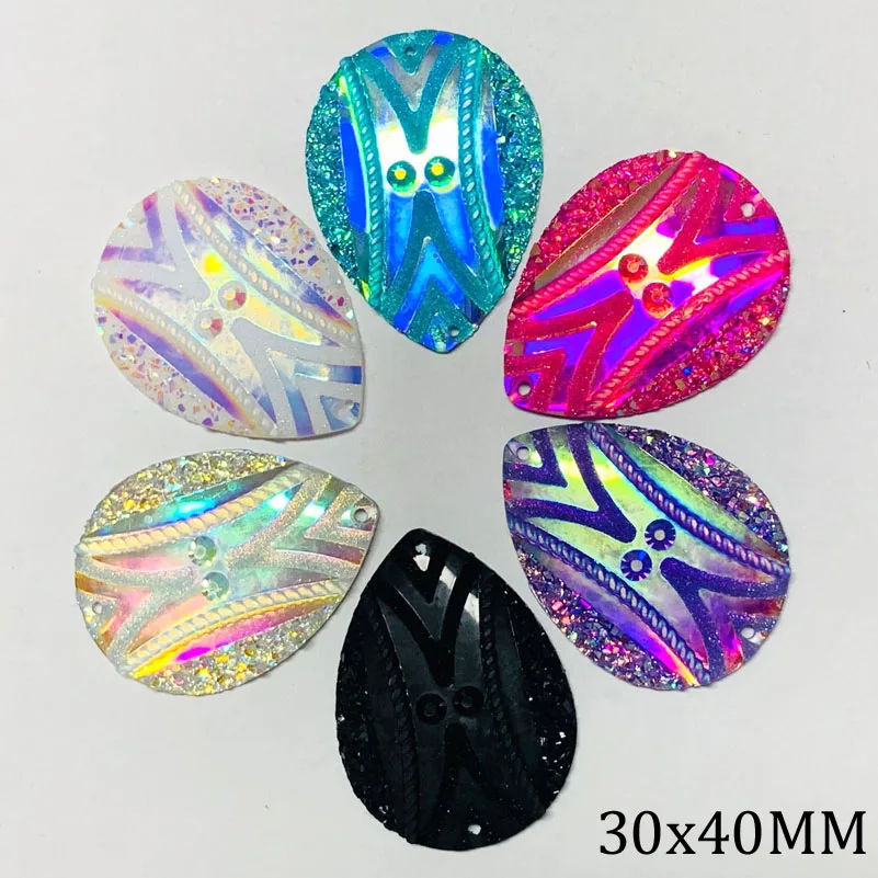 Taidian gemas de resina con forma de corazón para coser diamantes de ...