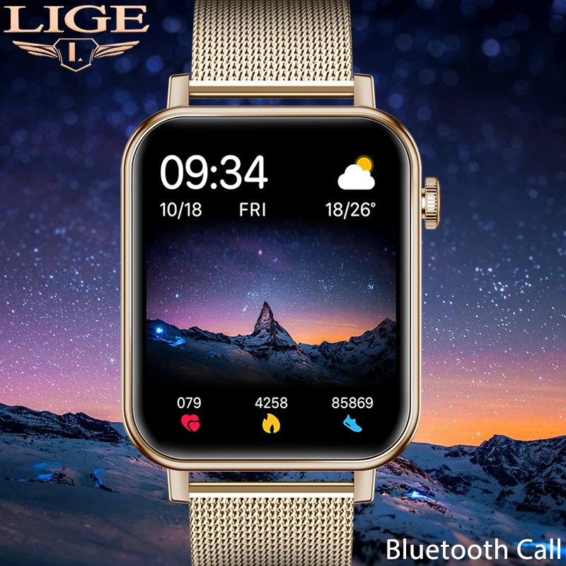 Lige Full Touch Bluetooth Call Smart Watch Women Sports Fitness Tracker ...