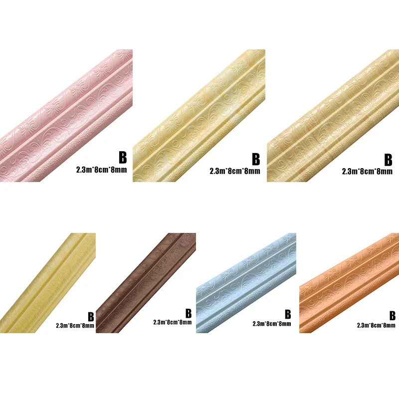 Wall Trim Line Skirting Border 3d Pattern Sticker Decoration Self