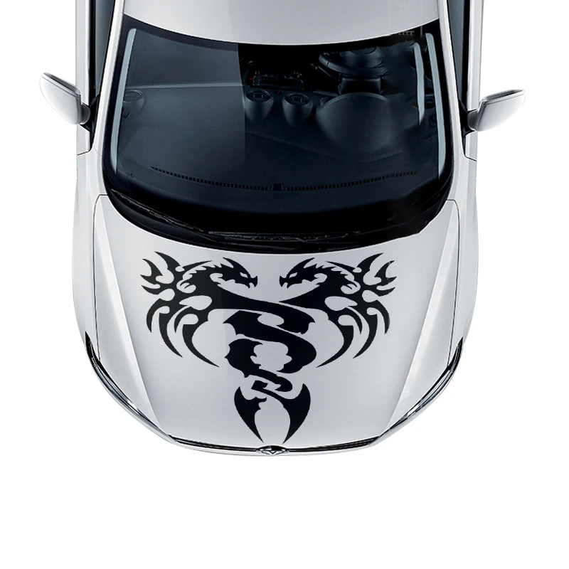 Two Dragons Pattern Car Hood Decor Sticker,fashion Car Head Stickers ...