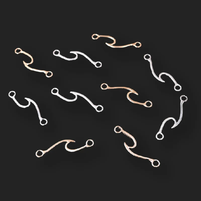 20pcs Two Color Waves Connectors Ocean Style Necklace Bracelets Metal ...