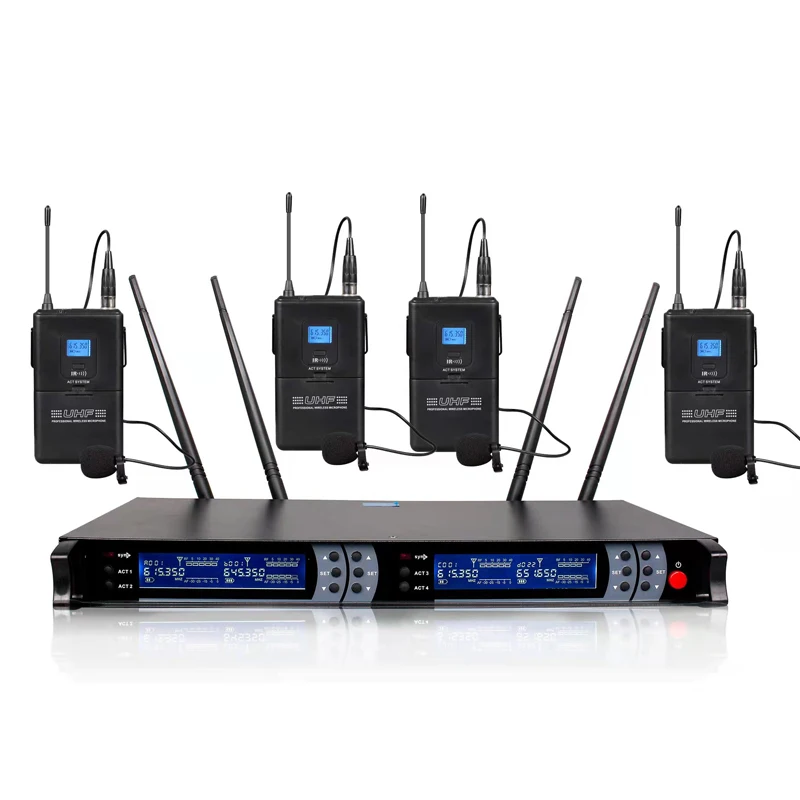 MiCWL SKM9200 G4 4 Bodypack 4 Lavalier Wireless Microphone System 4 ...