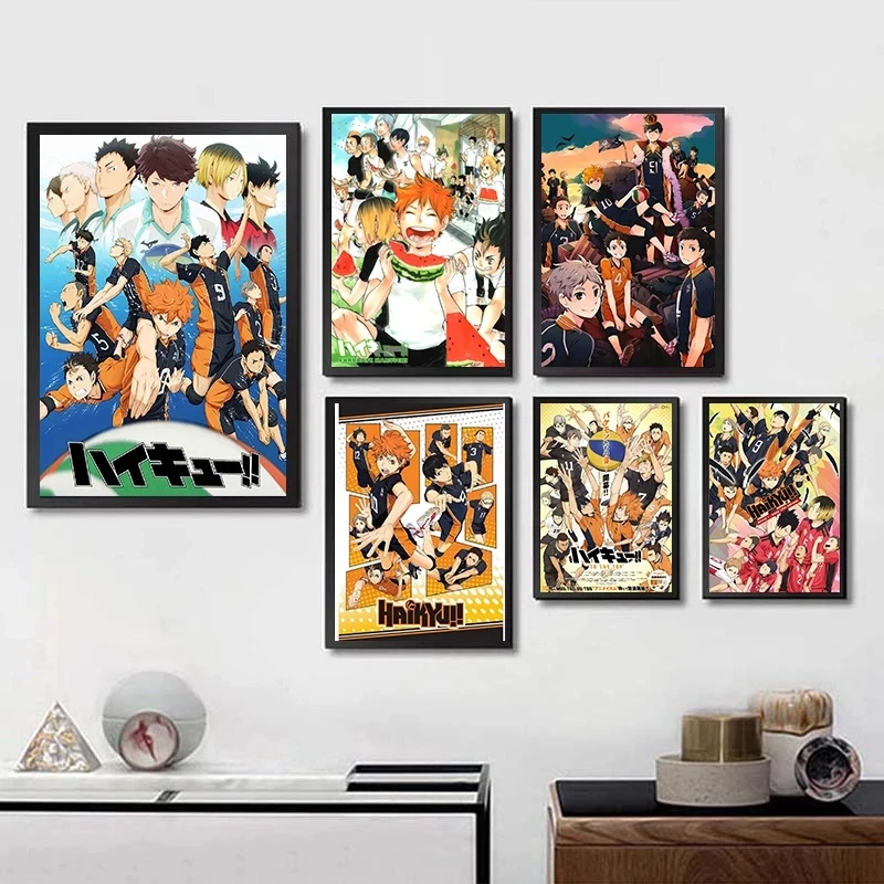 Home Decoration Volleyball Boy Wall Art Prints Pictures Modular Anime ...
