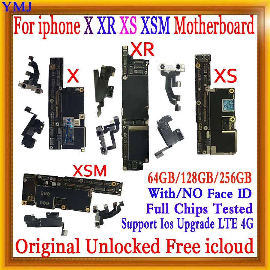 Motherboard-for-iPhone-X-XR-XS-XS-MAX-64GB-128GB-256GB-No-ID-Account ...