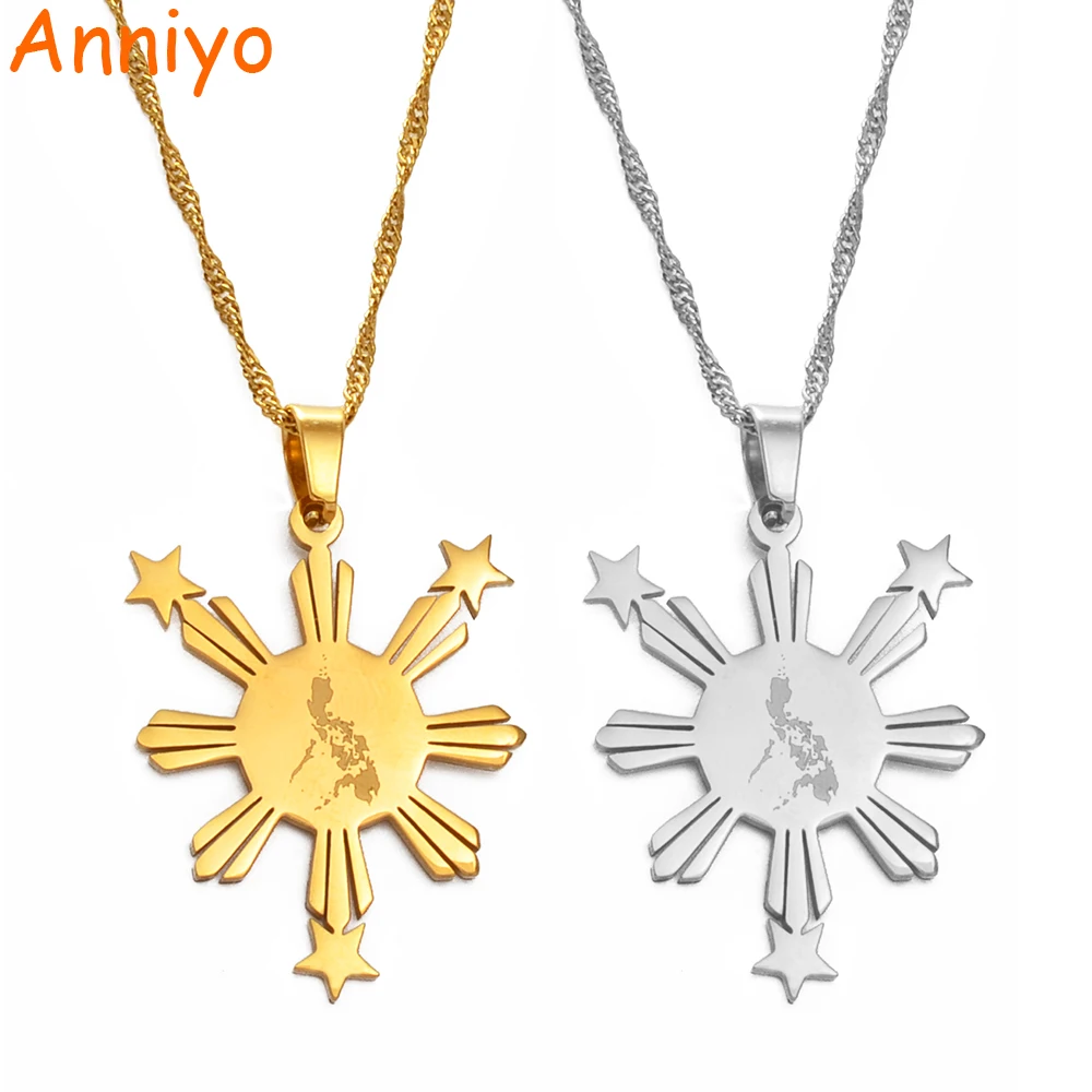 Anniyo Philippines Map Flag Pendant & Necklaces For Women Men,country ...