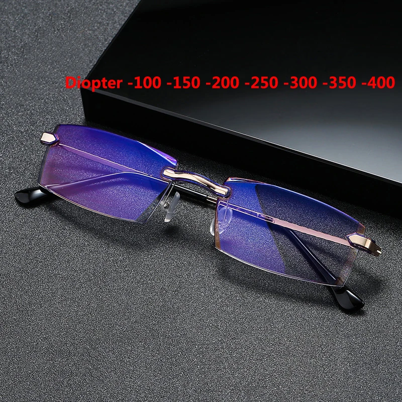Finished-Myopia-Glasses-Ultralight-Metal-Frame-Men-Women-Anti-Blue ...
