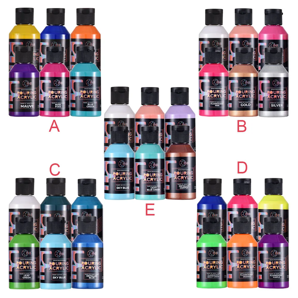 OPHIR-Acrylic-Pouring-Paint-Set-Water-Based-Fluid-Marbling-Paint-Pre ...