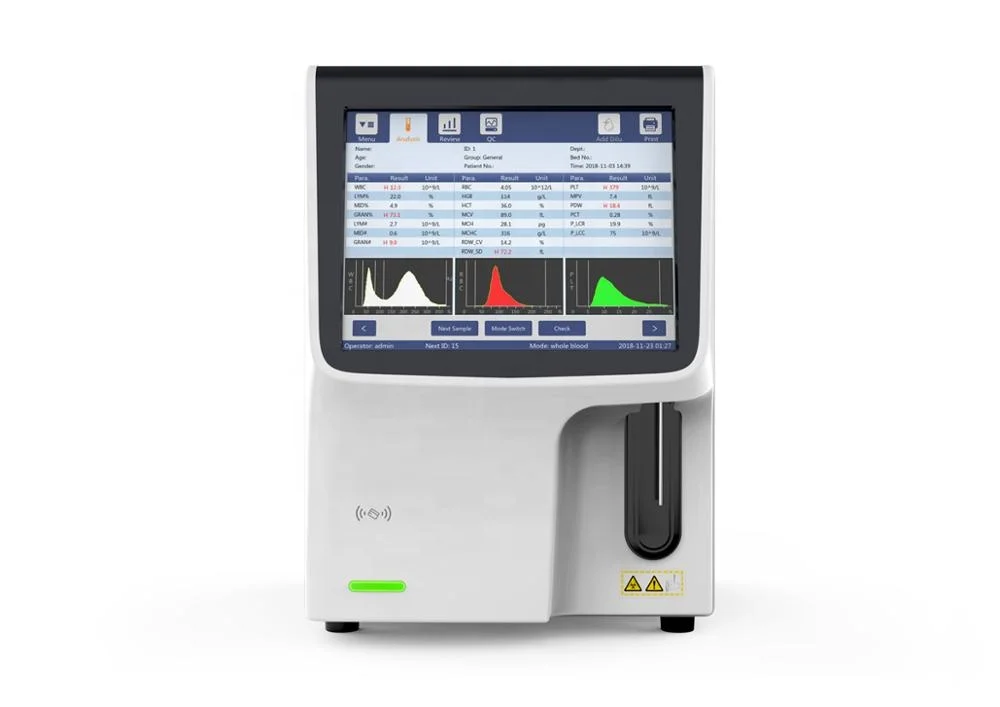 10.4" colorful touchscreen CBC hematology analyzer portable 3 part ...