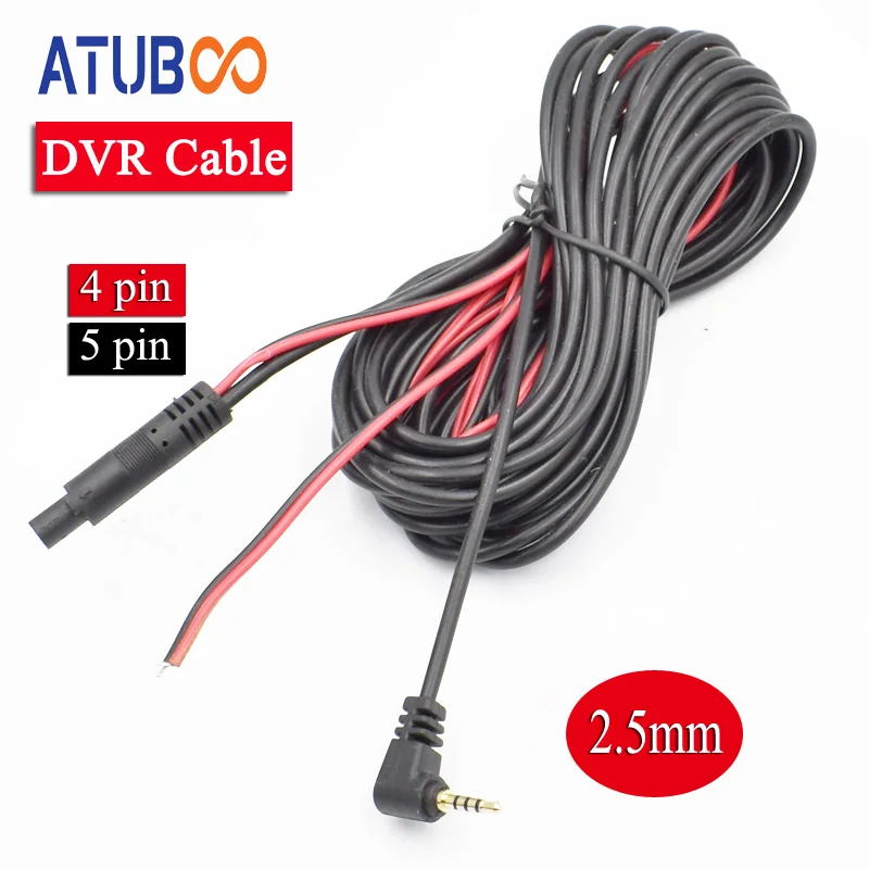 5-Pin-Car-DVR-Camera-Cable-2-5mm-Jack-Port-4pin-Video-Extension-Line ...