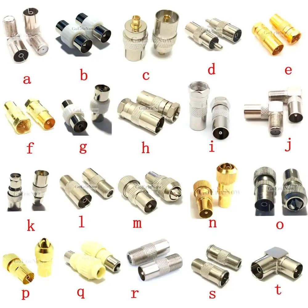 1 pcs RF Coaxial 90 Degree Right Angle/Straight TV Male/Female to TV/F ...