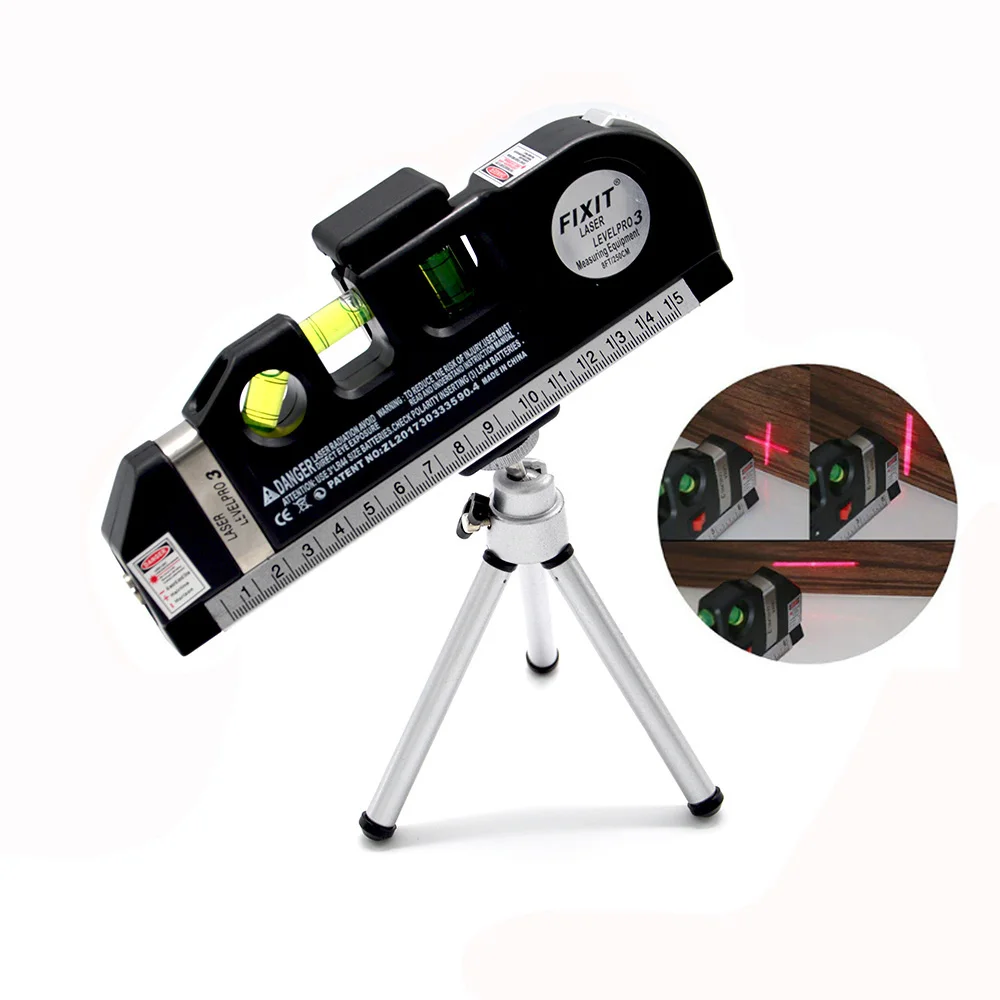 Laser-Levels-Cross-Projects-4-in-1-Vertical-Horizontal-Lasers-Ruler ...