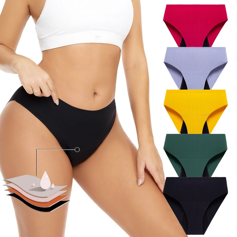Women S Menstrual Period Underwear Physiological Panties Leakproof Breathable Seamless Briefs 5