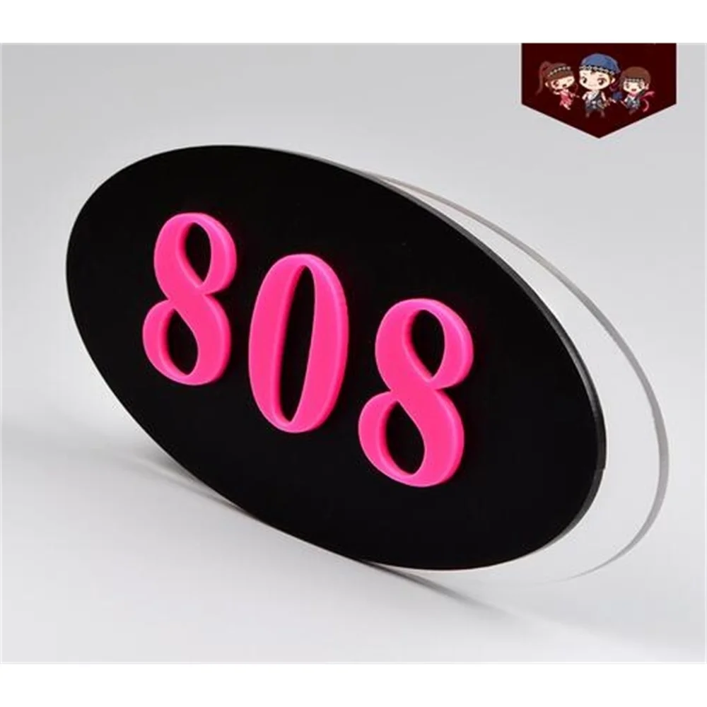 Acrylic Elliptical Stairs Floor Number Wall Signage Board Sticker Plate ...