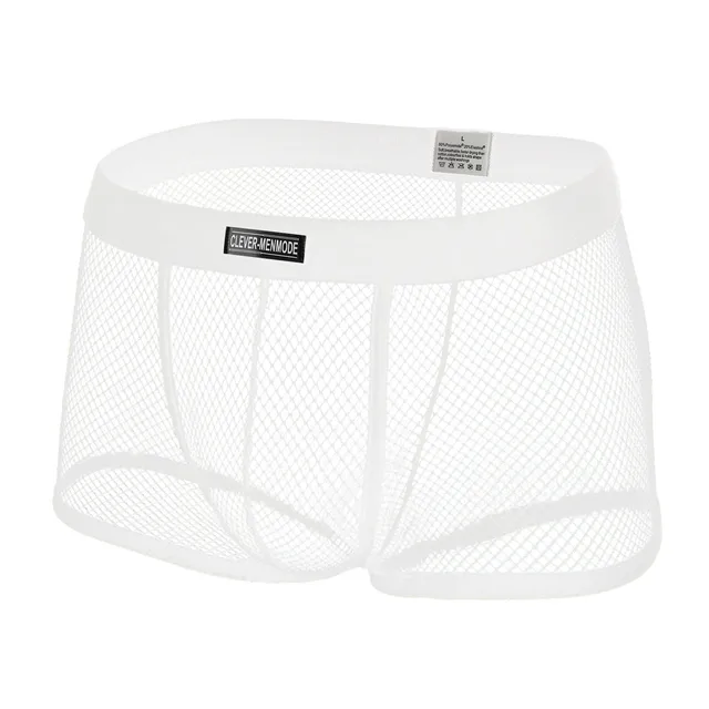 CLEVER-MENMODE Sexy Mesh Boxer Men Underwear See Through Transparent ...