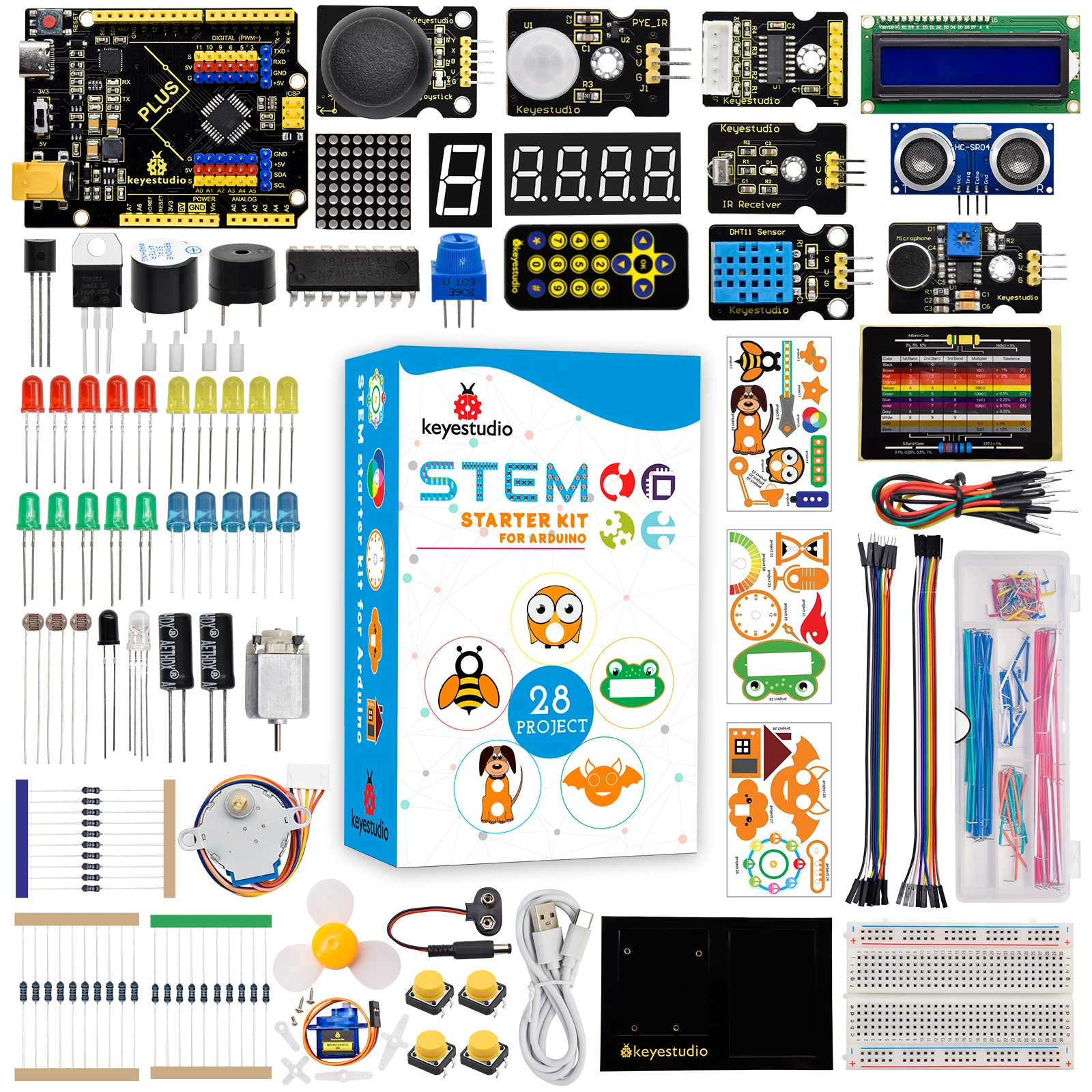 Keyestudio Stem Plus Board Starter Kit For Arduino Starter Kit Full Set ...