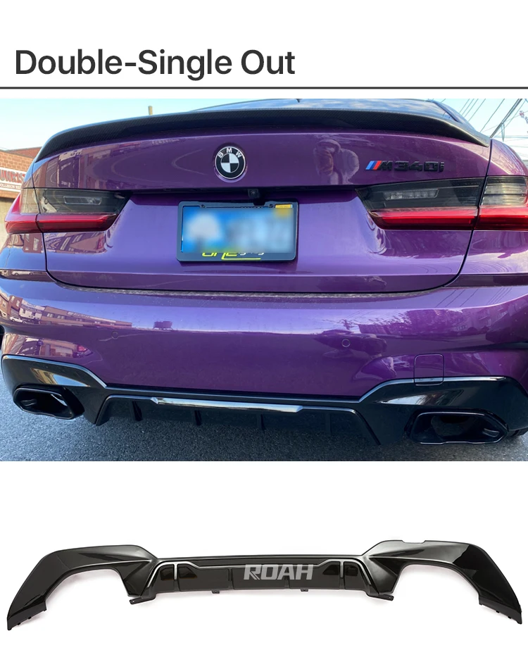 Rear Bumper M Competition Diffuser Spoiler Lip Body Kit For BMW 3 ...