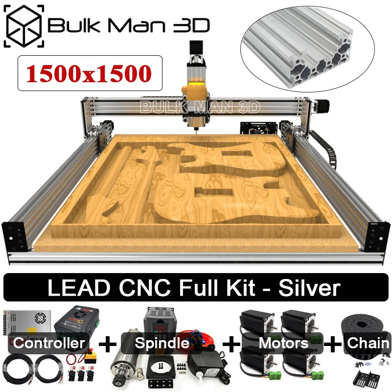 Silver 1515 Lead Cnc Full Kit 1500x1500mm 4 Axis Diy Cnc Carving ...