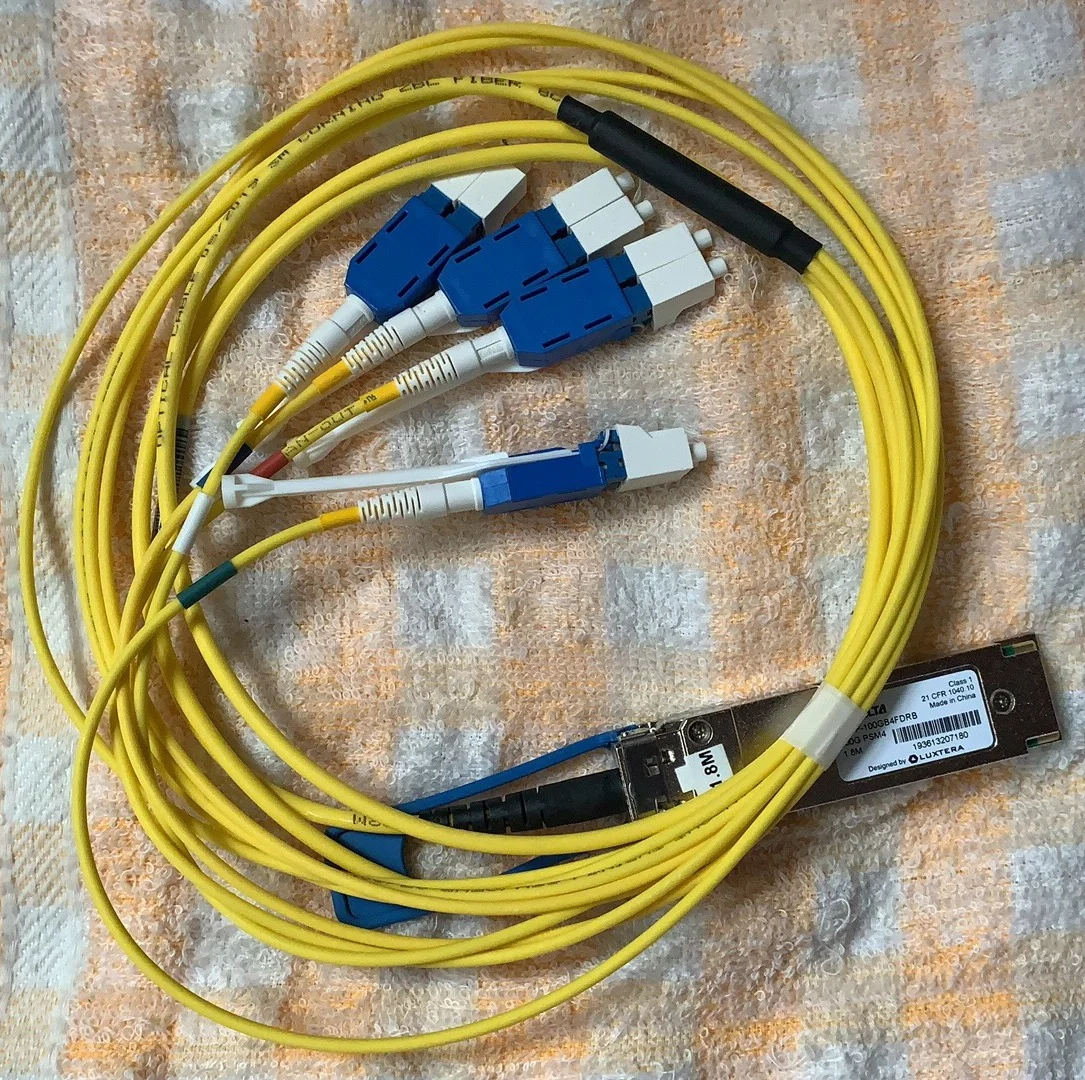 1.8m 6ft QSFP 100GB4FDRB 100G PSM4 100G ~ 4x25G 스플리터 케이블 LUXTERA QSFP ...