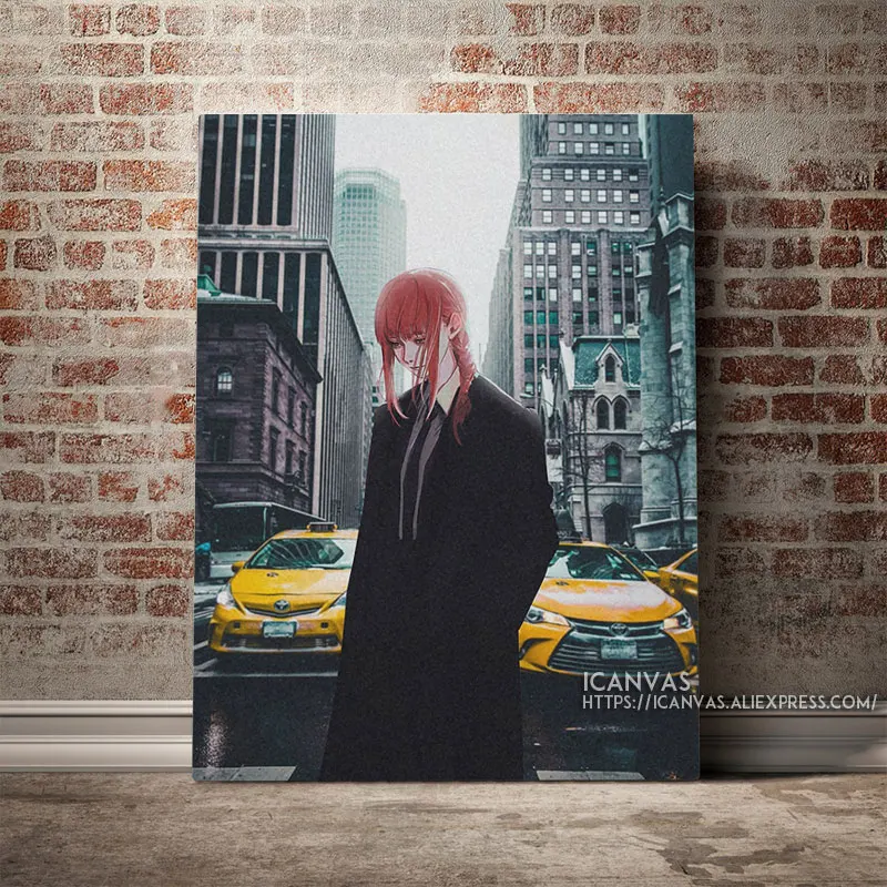 Chainsaw Man Makima Real Life Art Decoration Prints Home Decor Canvas ...