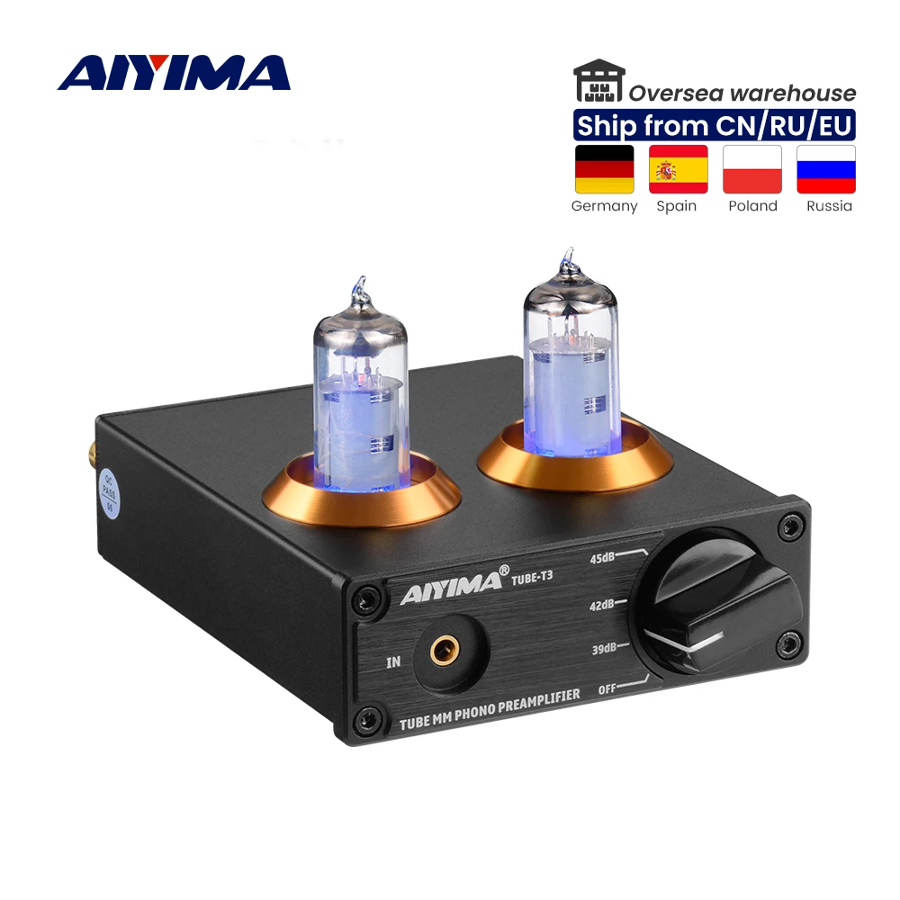 Aiyima Tube T3 Hifi Pre Amplifier Audio Board Vacuum Tube 6j2 Phono Preamp Phonograph ...