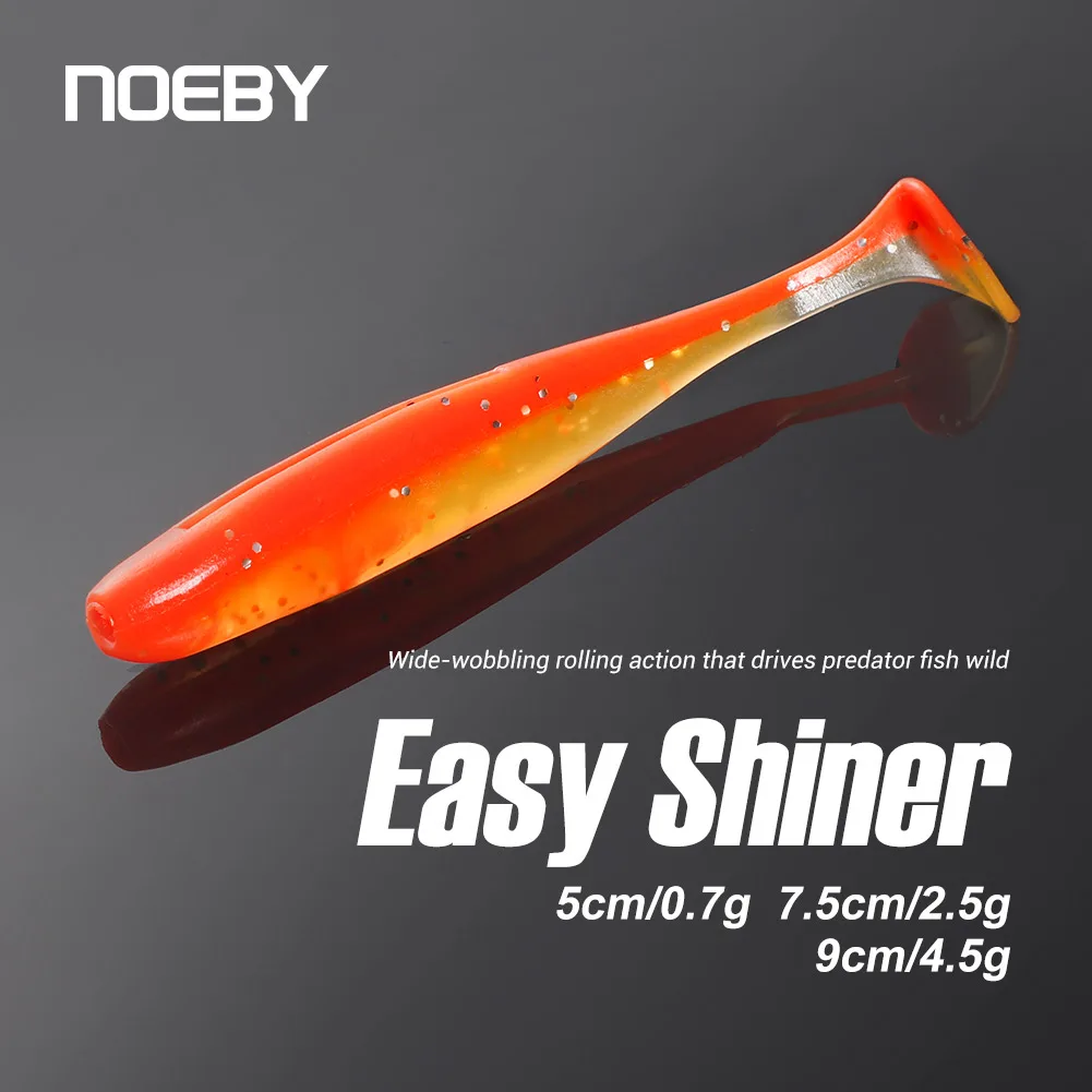 NOEBY-Shiner-Soft-Bait-5cm-7-5cm-9cm-Texas-Rig-Worm-Baits-Silicone ...