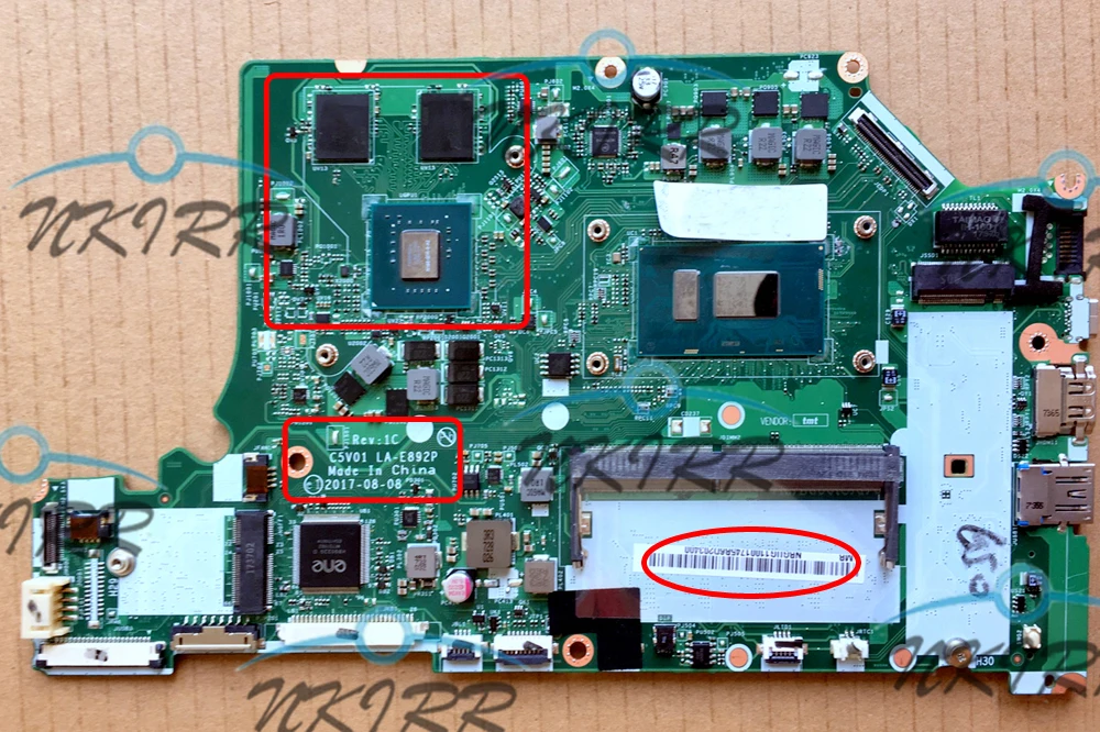 C5V01 LA-E892P NBQT011001 NB.QT011.001 I5-8250U MX150 2GB Motherboard for Acer Nitro A515-51G ...