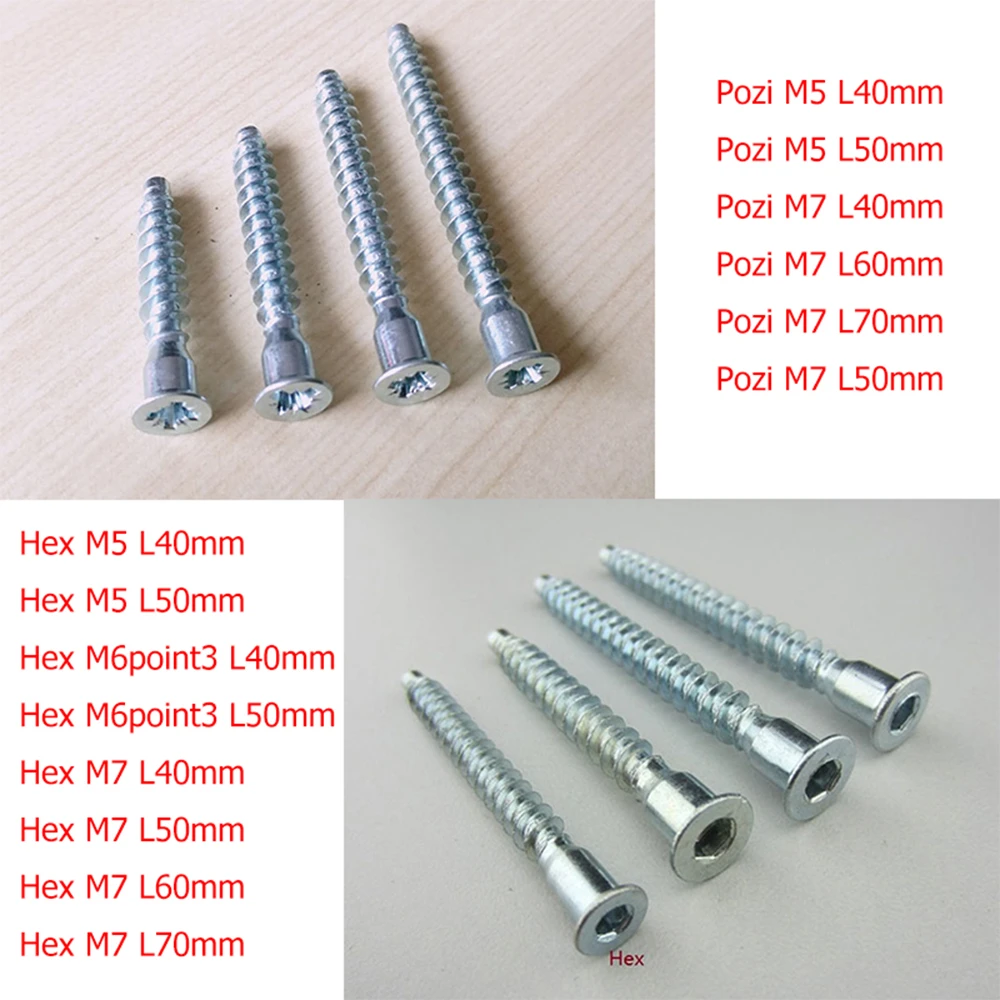 50/100/200/500/1000Pcs/Lot Hex or Pozi Drive Countersunk Head Furniture ...