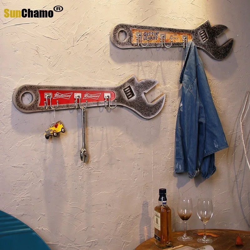 Retro Hook Spanner Model Clothing Hanger Household Wall Decoration ...