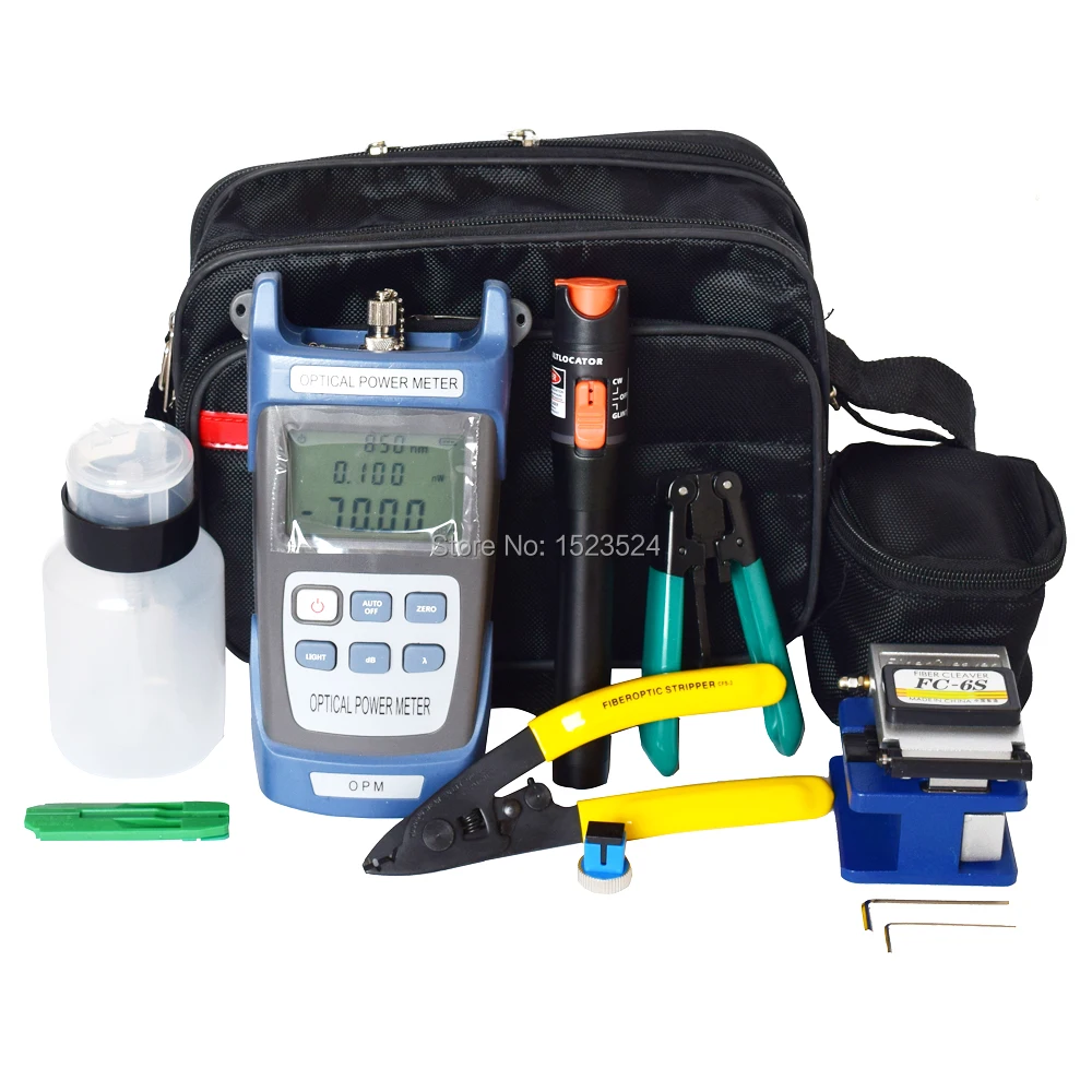 12pcs/set FTTH Fiber Optic Tool Kit with Fiber Cleaver 70~+10dBm ...