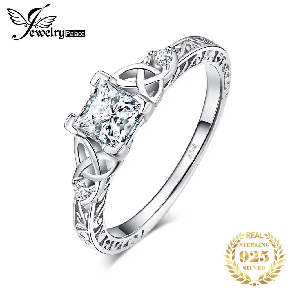 JewelryPalace-925-Sterling-Silver-Engagement-Ring-for-Woman-Celtic-5A ...
