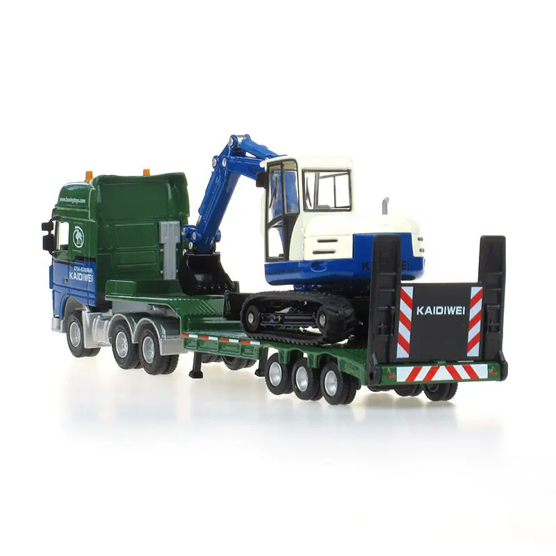 Alloy-Diecast-Flatbed-Trailer-Excavator-1-50-Low-Platform-Truck-Low ...