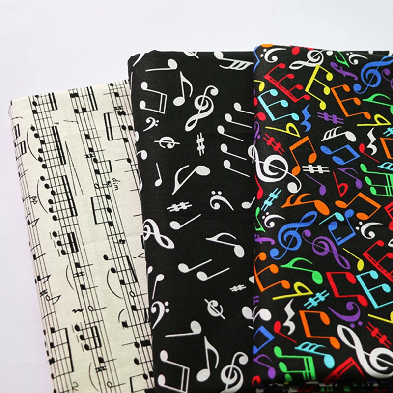 Cotton Fabric Music Notes | Fabric Cotton Prints Music | Music Notes ...