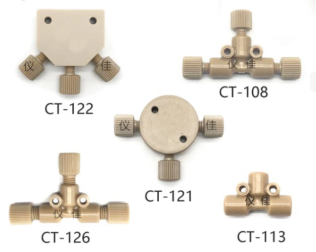 1/16 PEEK three link 3 way HPLC T shape T-junction Y shape ...
